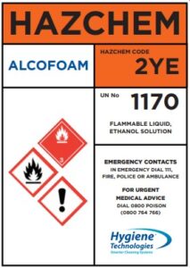 Alcofoam Hazchem Sign | Hygiene Technologies